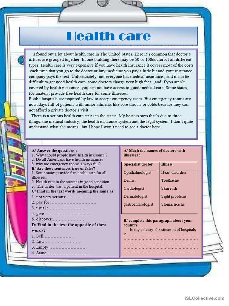 Reading Comprehension | PDF | Health Care | Physician