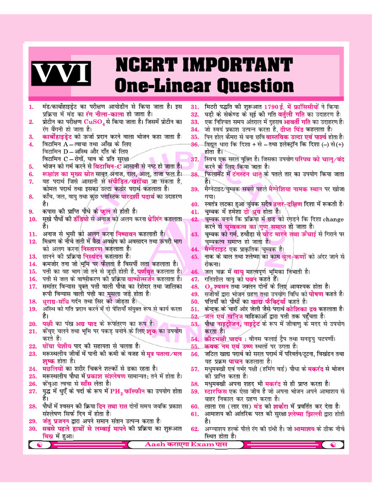 Ncert One Liner | PDF