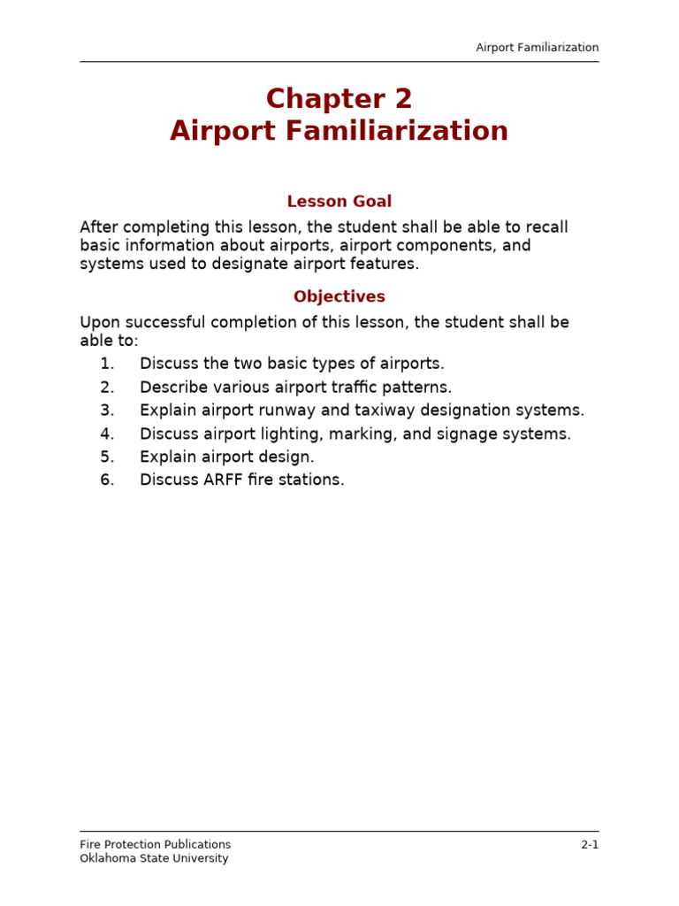 Chapter 02 - Airport Familiarization | PDF | Airport | Runway