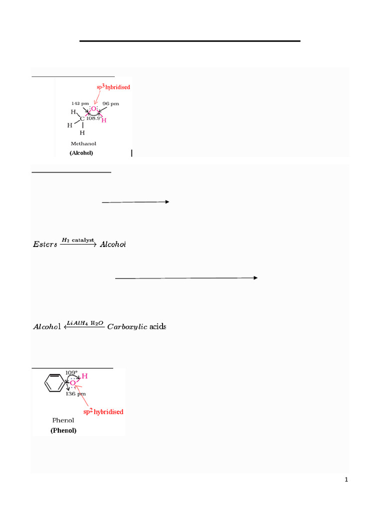 Alcohols Phenols Ethers | PDF | Ether | Methyl Group