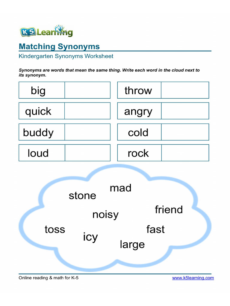 Blank Synonyms and Antonyms | PDF