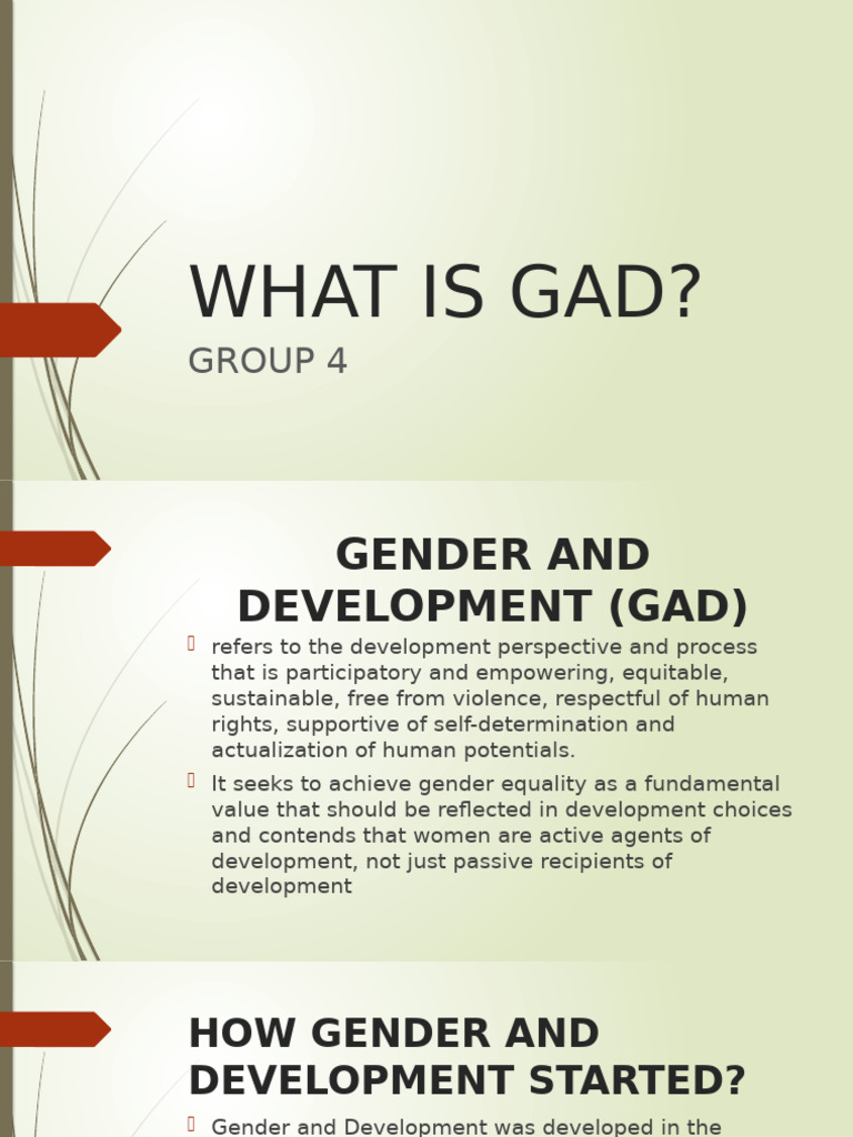 What Is Gad | PDF | Gender And Development | Justice