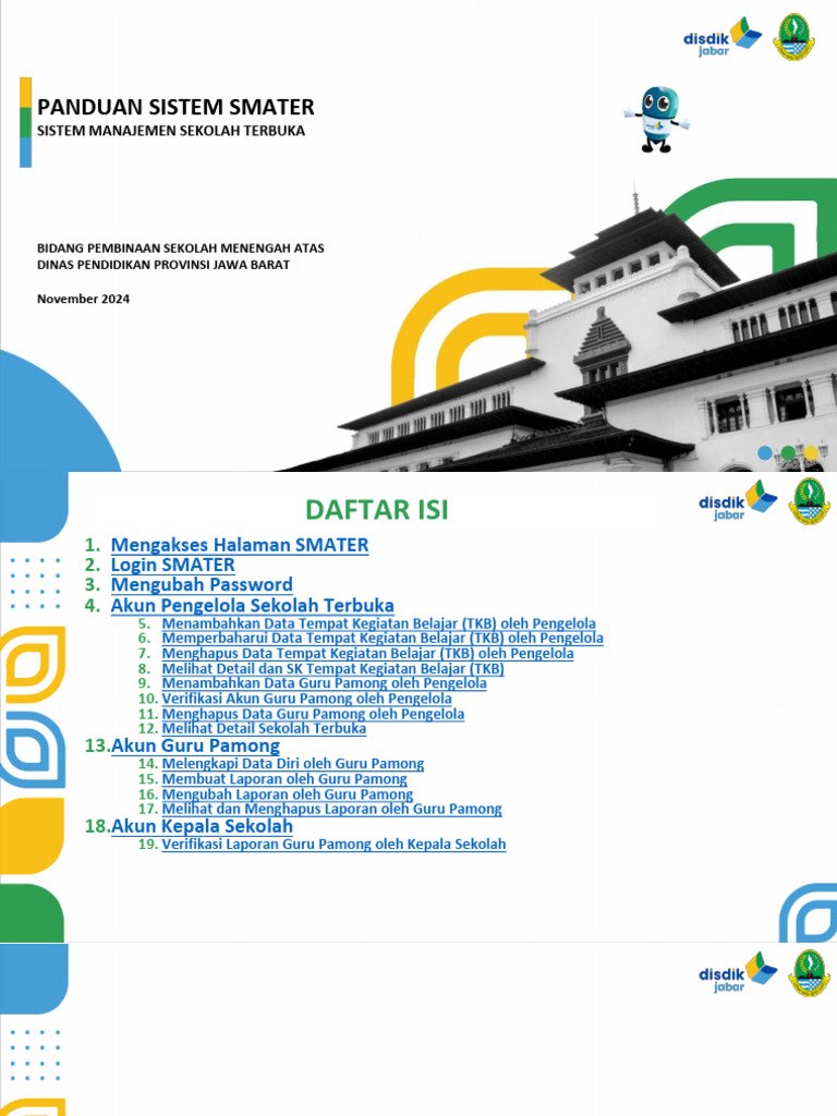 Panduan Penggunaan Sistem SMATER | PDF