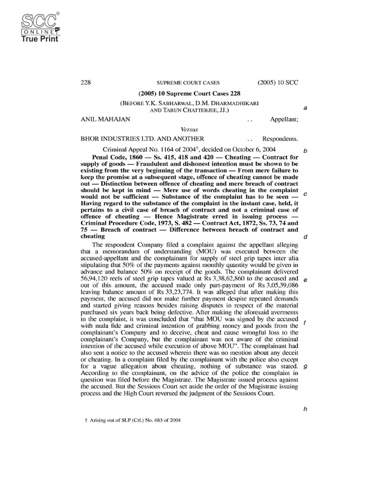 Anil Mahajan vs. Bhor Industries Ltd. | PDF