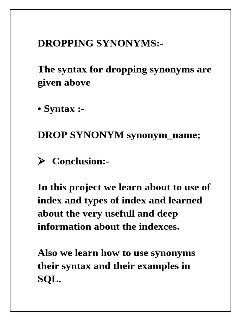 Ab Dbms Conclusion | PDF