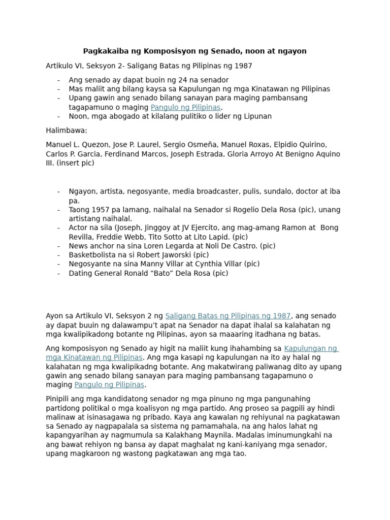 Komposisyon NG Senado | PDF