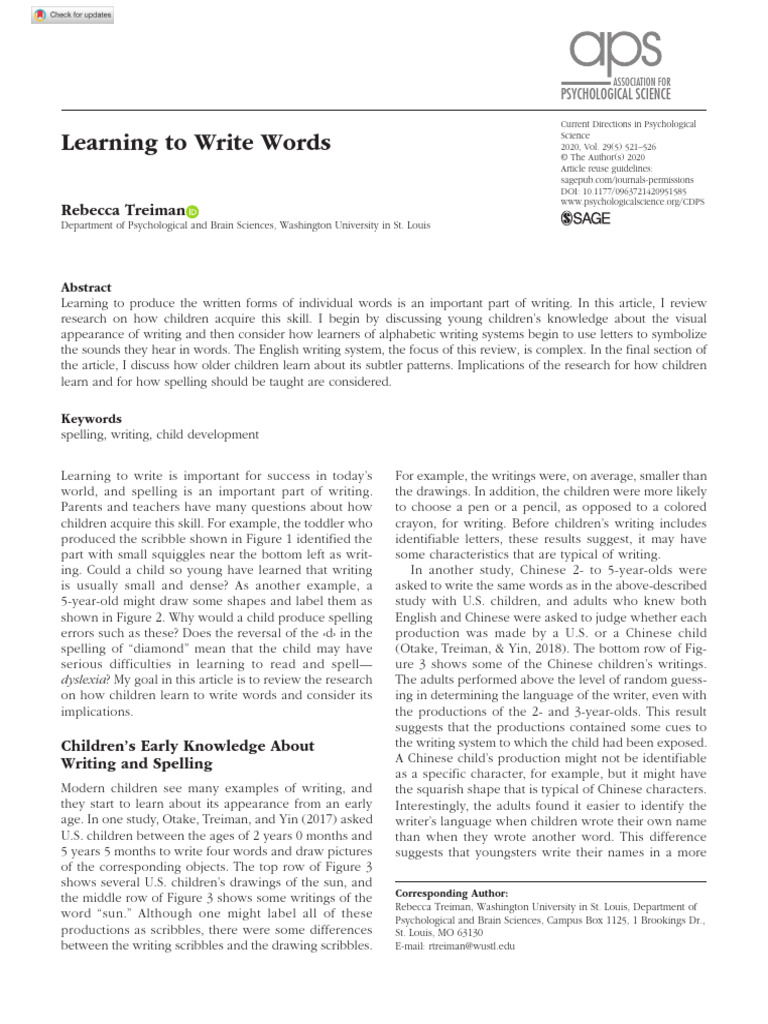 Learning To Write Words | PDF | Spelling | Orthography