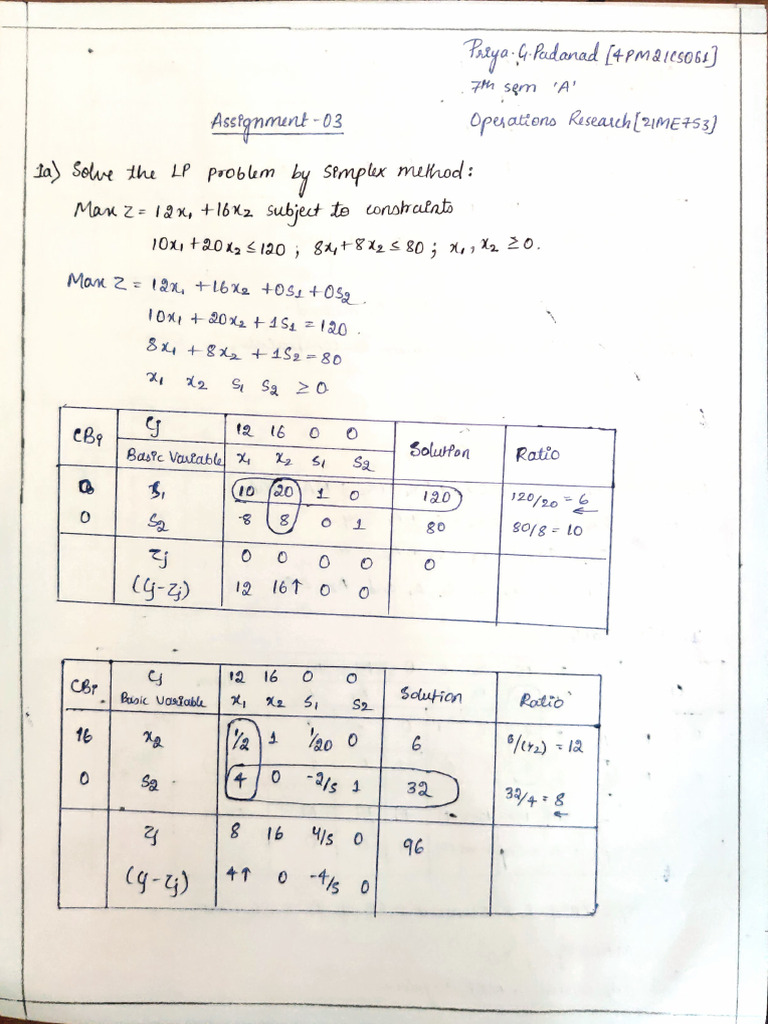 Linear Programming Problem Solutions | PDF