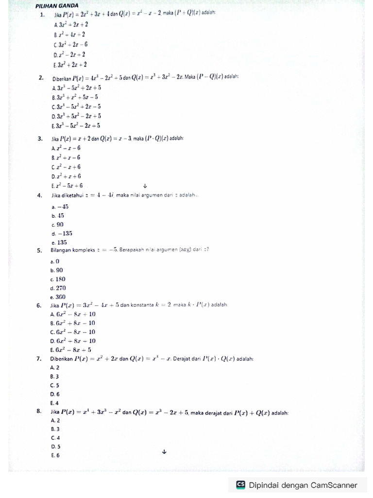 Latihan Soal Mtl. Kelas 11 Semester Ganjil 2024 | PDF