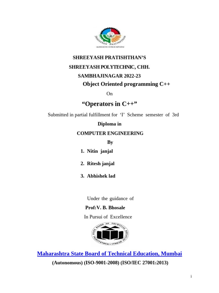 OOP Sem 3 Abhishek 3 Pages | PDF