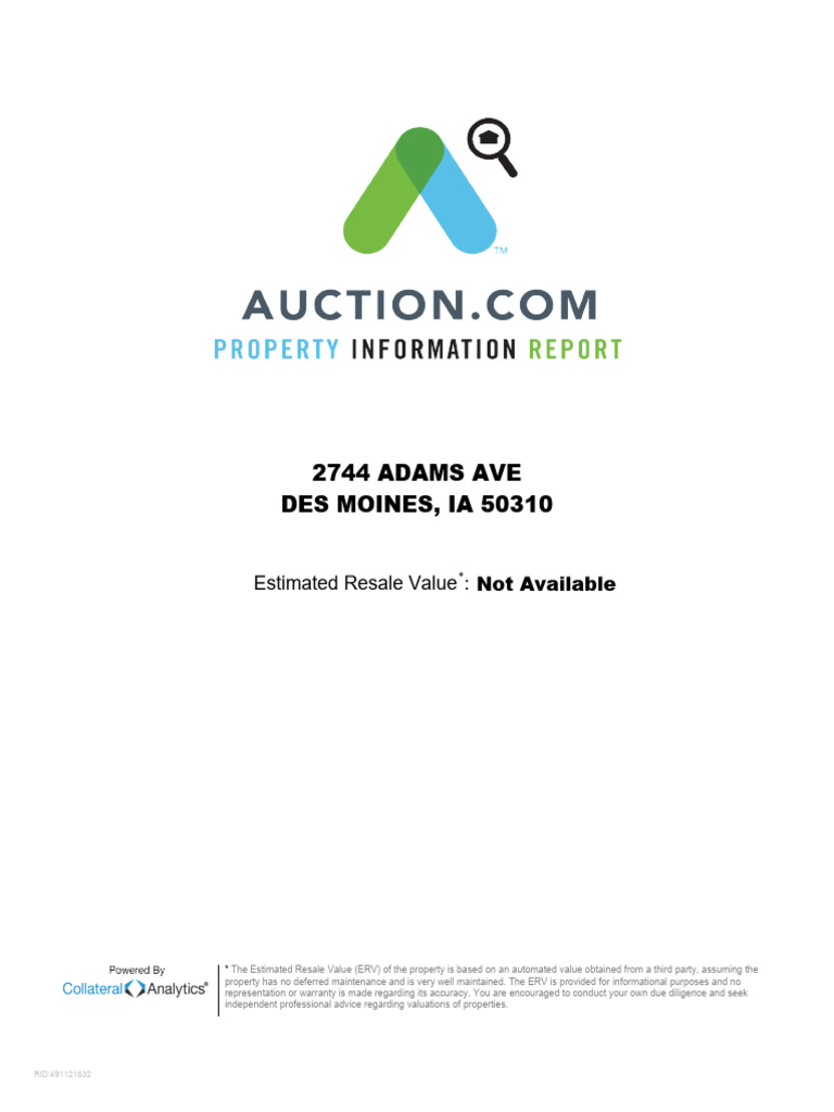 2744 Adams Ave Des Moines, Ia 50310: Estimated Resale Value | PDF ...
