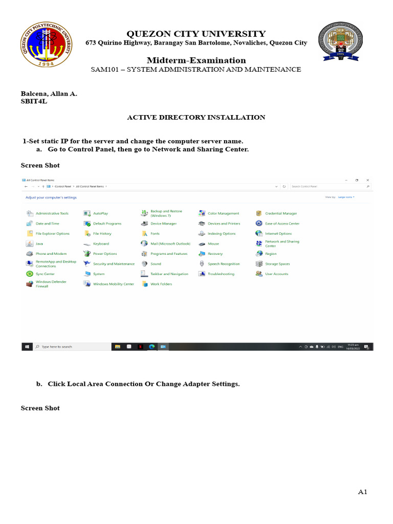 Asd Laboratory-Exam | PDF | Ip Address | Internet Protocols