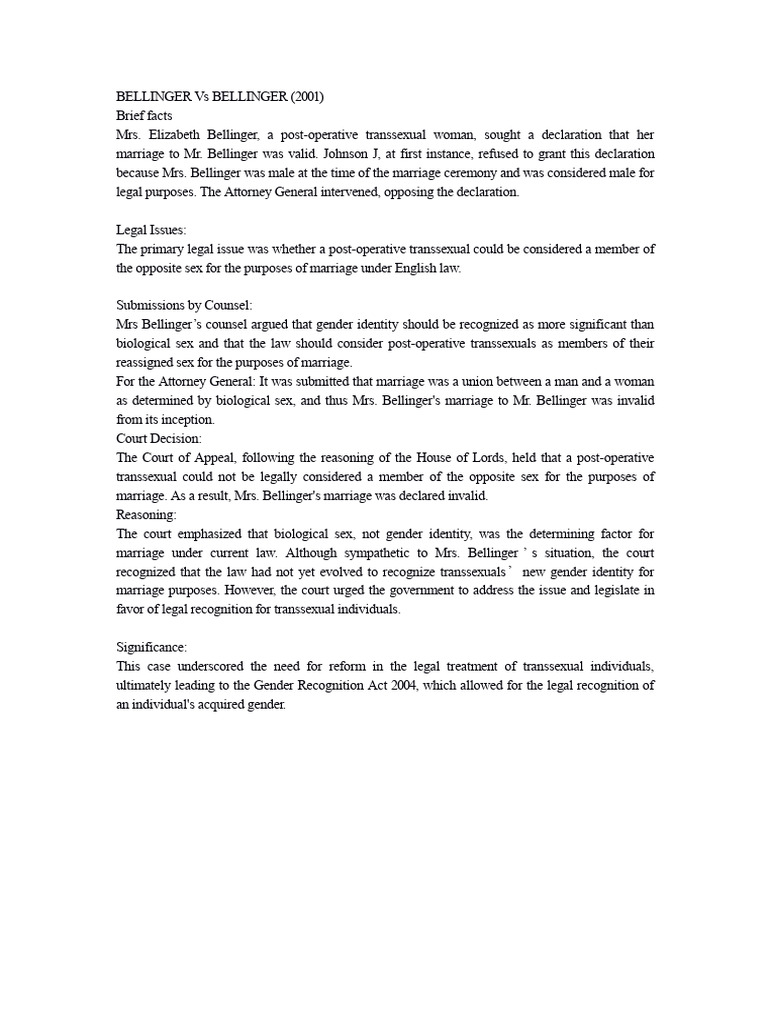 BELLINGER Vs BE | PDF