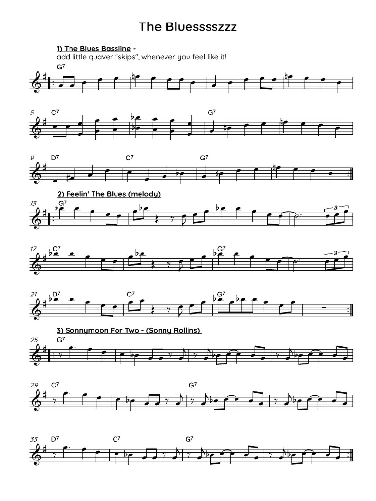 Intro To The 12 Bar Blues | PDF