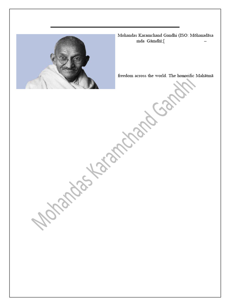 Mohandas Karamchand Gandhi | PDF | Mahatma Gandhi | South Asia
