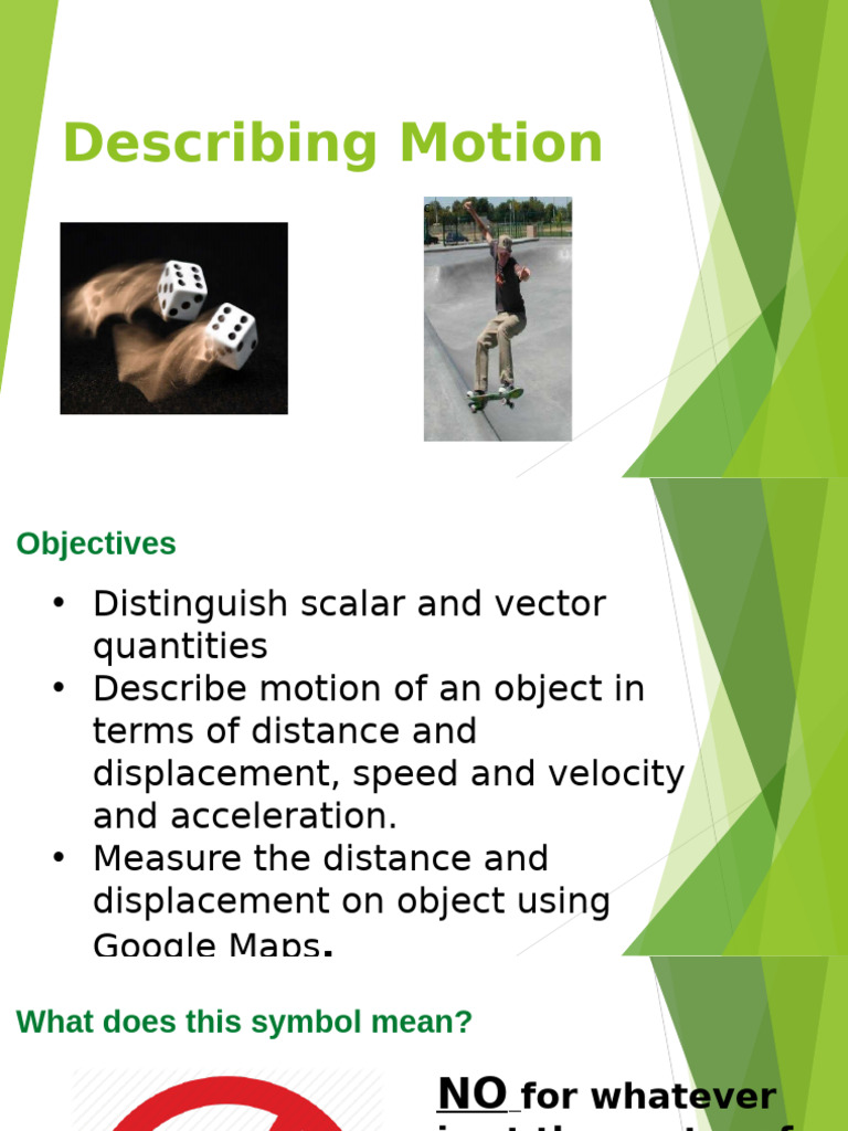 Describing Motion | PDF | Velocity | Euclidean Vector
