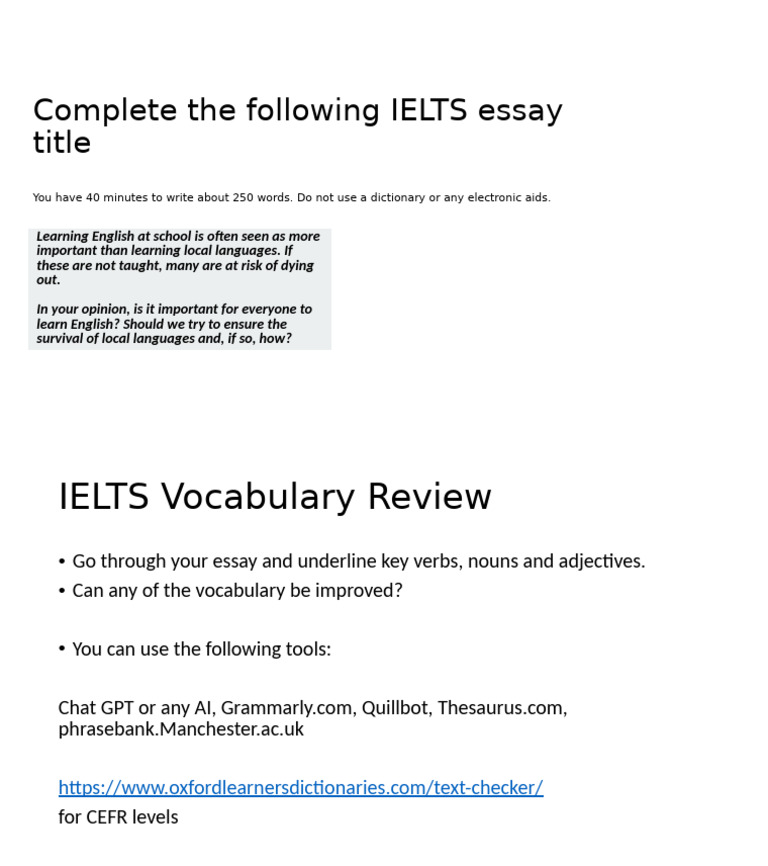 IELTS Writing Task Comparison With EAP Writing | PDF