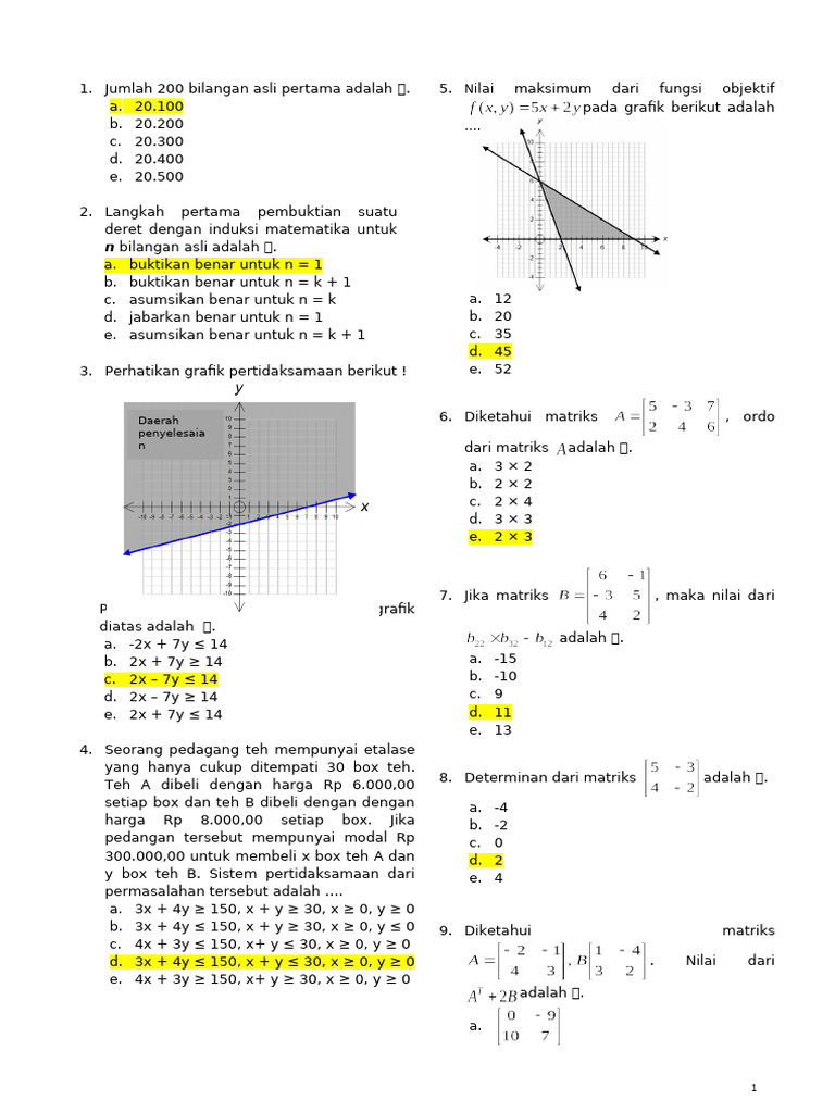 Soal PAS MTK Wajib Kelas XI | PDF