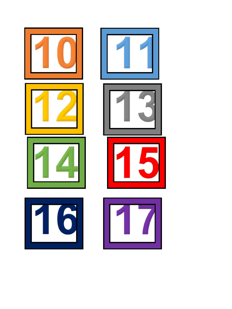 Numero Del 10 Al 19 | PDF