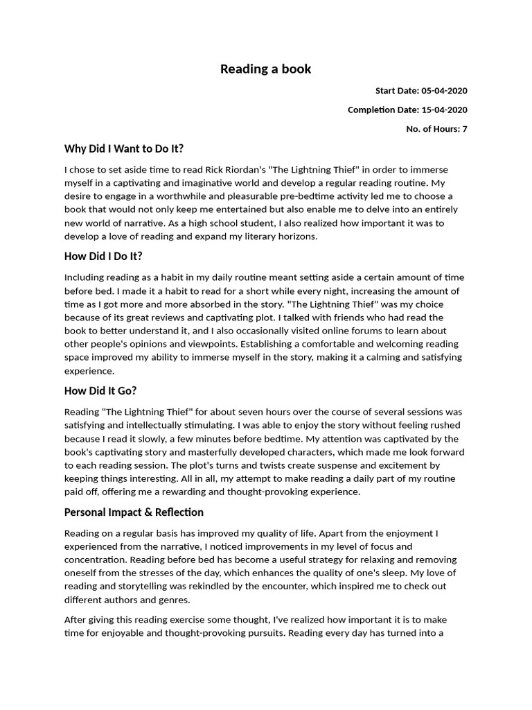 Reading A Book | PDF