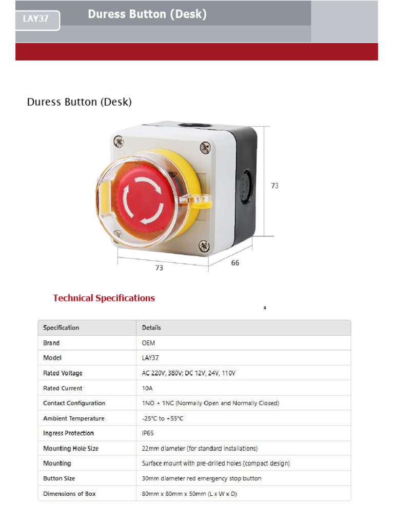 Duress Button (Desk) | PDF