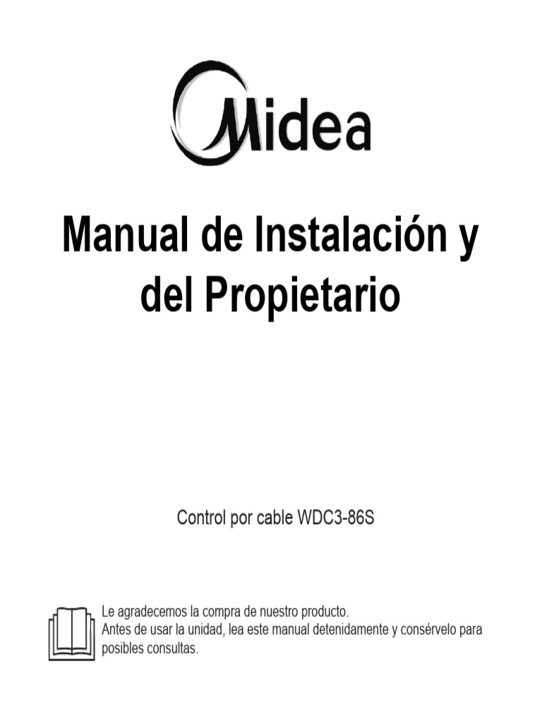 Manual del Termostato Midea WDC3-86S | PDF | Tornillo