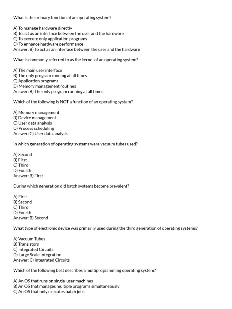 OS Mcqs | PDF | Operating System | Kernel (Operating System) OS Mcqs | PDF | Operating System | Kernel (Operating System)