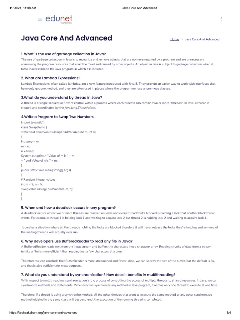 Java Interview Ques | PDF Java Interview Ques | PDF