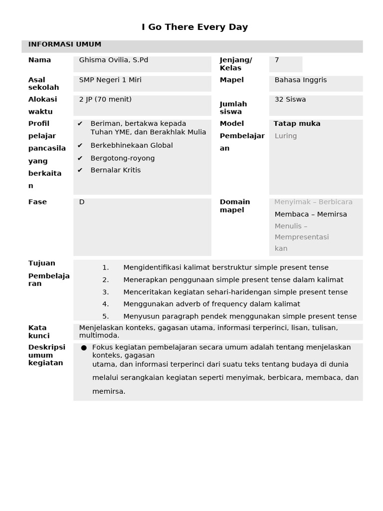 MODUL AJAR 1 SMT 2 PPG Reni | PDF