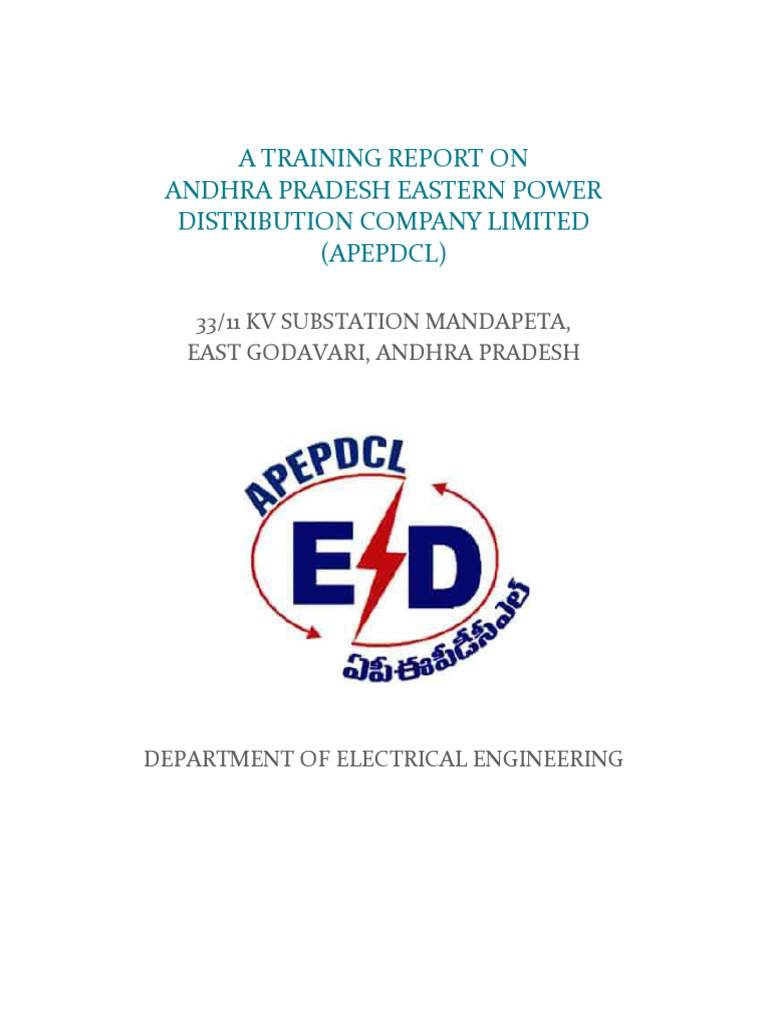 Report Apepdcl | PDF | Electrical Substation | Transformer