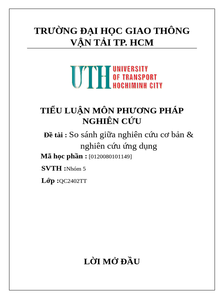 TIỂU LUẬN PPNC | PDF