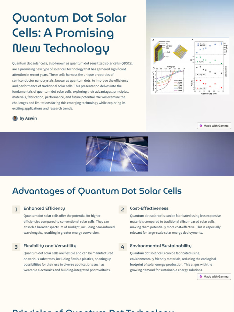 Quantum Dot Solar Cells A Promising New Technology | PDF | Solar Cell ...