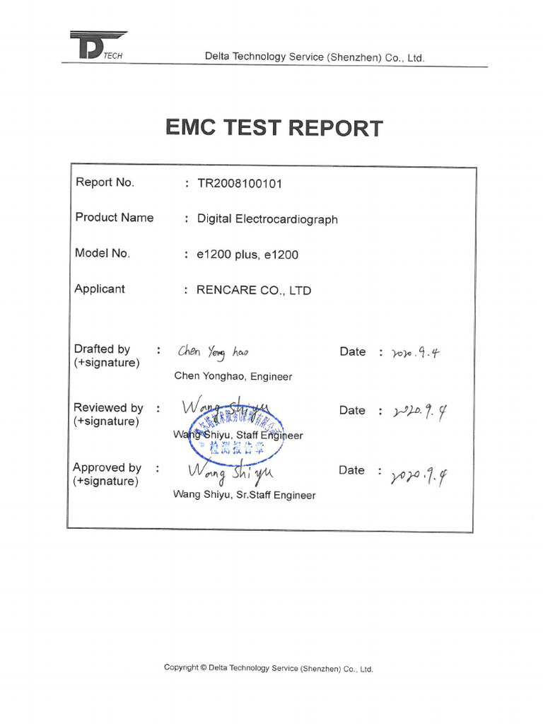 E1200 E1200plus IEC 60601-1-2-2014 Test Report | PDF ...