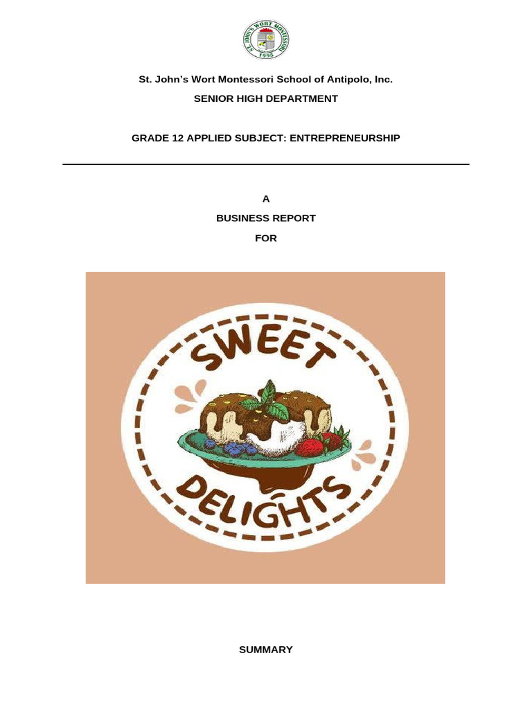 Template For G12 Entrepreneurship Business Report | PDF