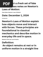 Newtons Laws Grade12 Notes | PDF