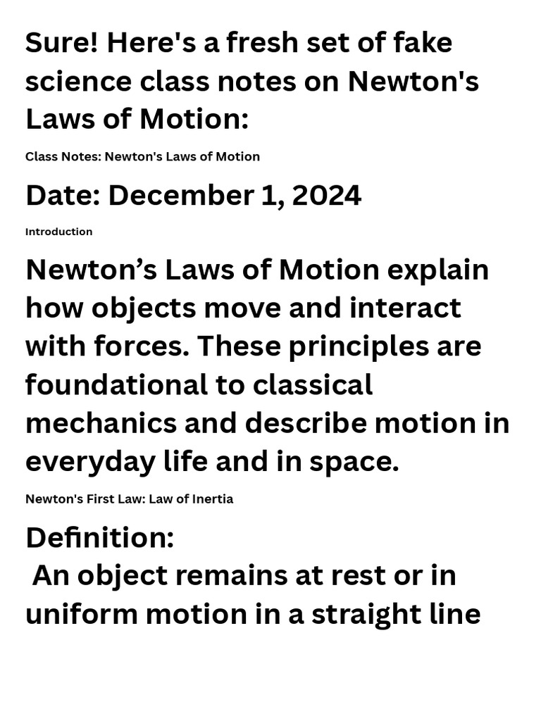 Newton's Laws of Motion Explained | PDF