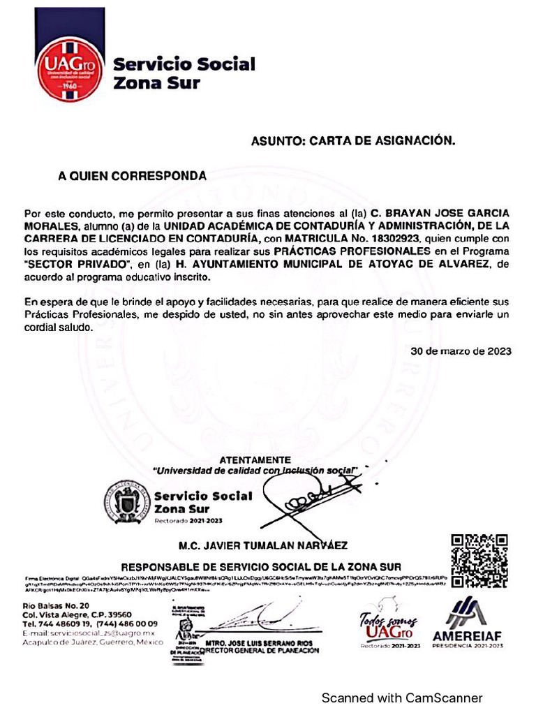 Oficio de Presentación | PDF