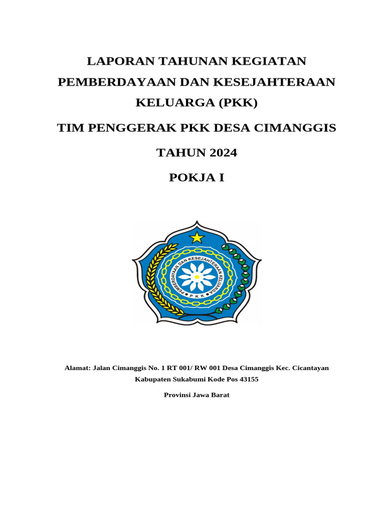 Contoh Laporan Pokja 1 2024 | PDF