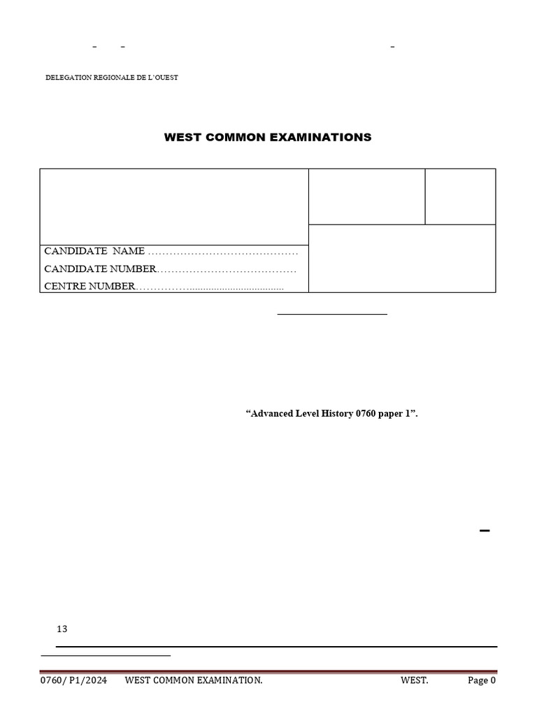 0760 HIST P1 2024 Edited - 091929 | PDF | Cameroon | Soviet Union