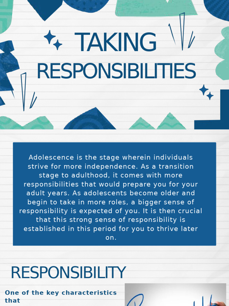 Taking Responsibility (Per Dev) | PDF | Adolescence | Decision Making