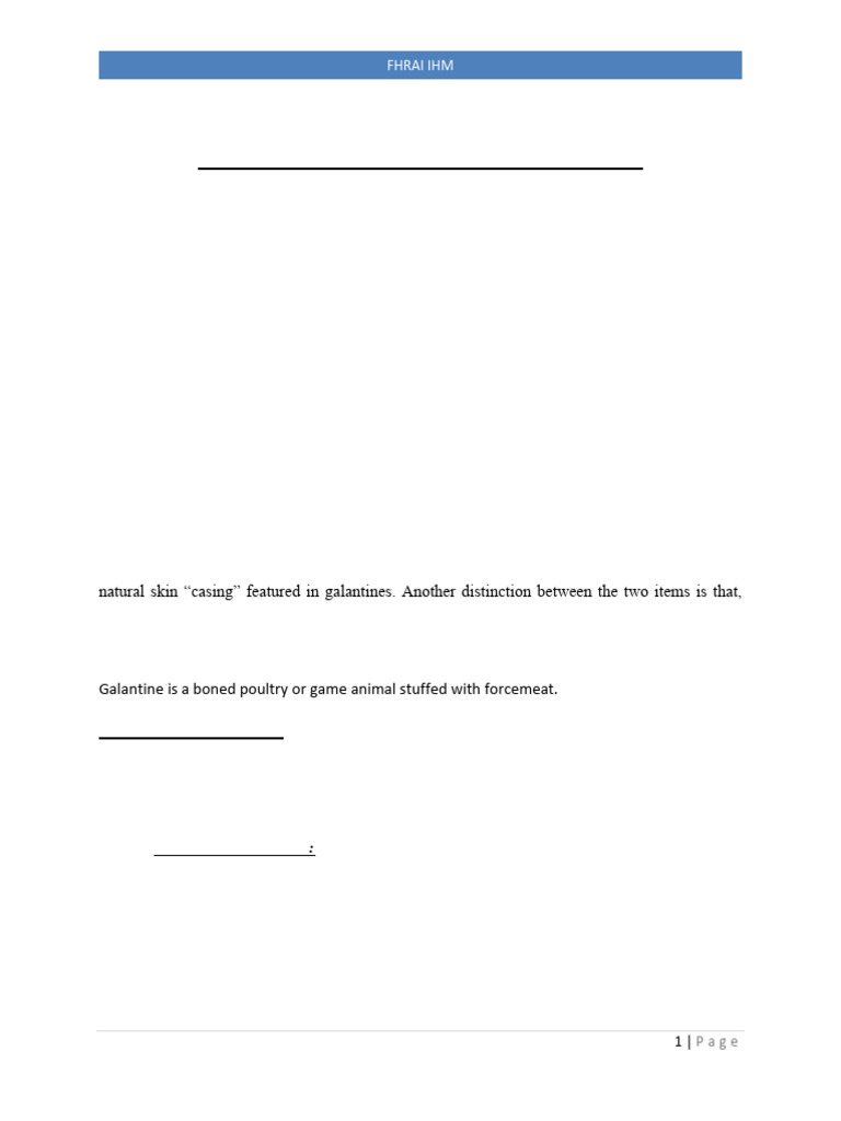 Galantine: Preparation and Presentation | PDF | Stuffing | Sausage
