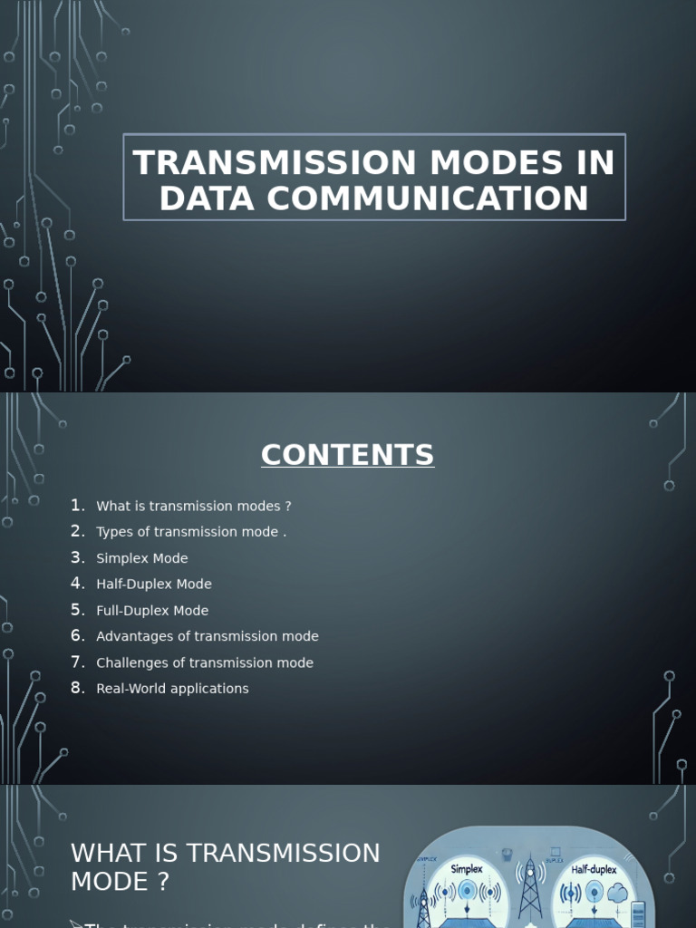 Transmission Mode PPT For Seminar | PDF | Duplex (Telecommunications) | Communication