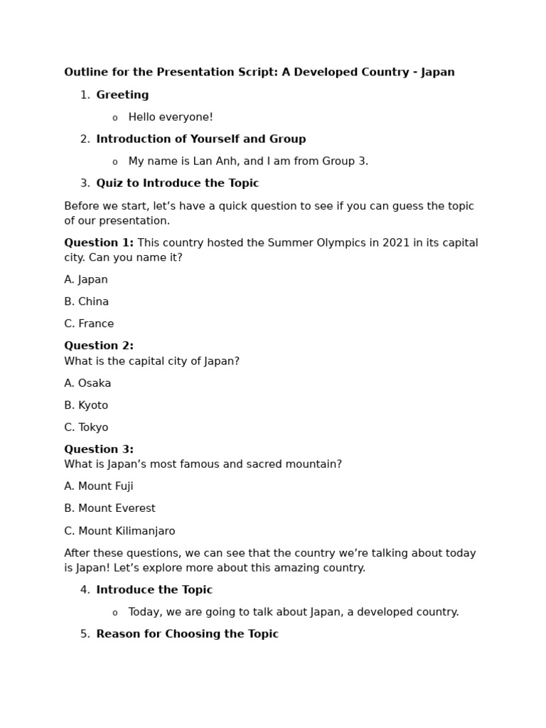 Presentation Script | PDF