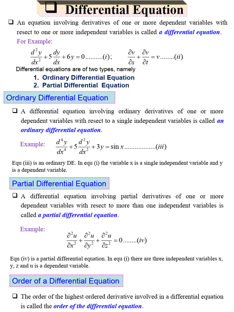 Differential Equations First Order | PDF | Equations | Nonlinear System