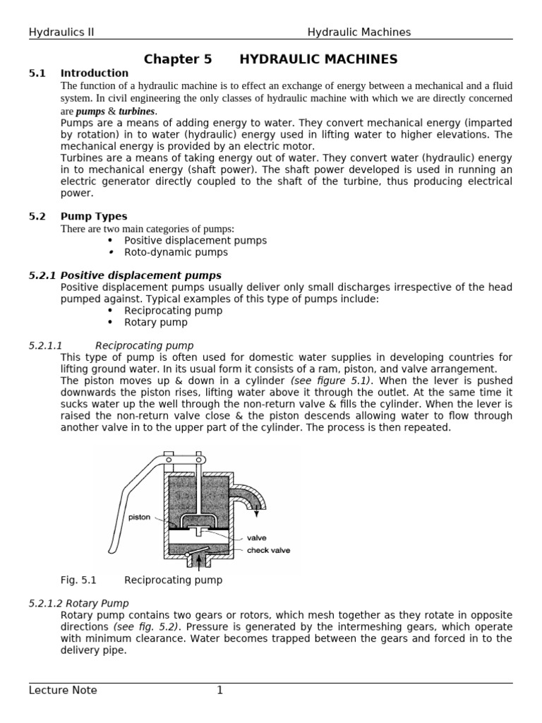 Chapter-5 Hydraulic Machines | PDF | Pump | Turbomachinery