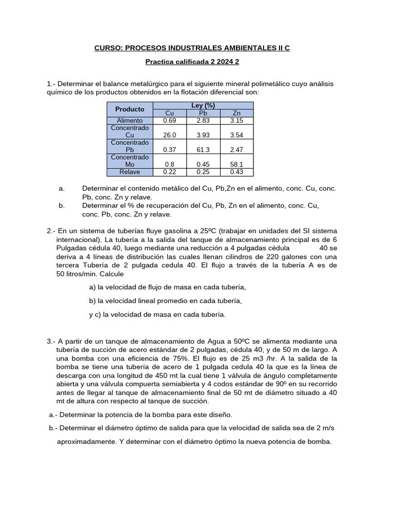 PC2 Pia Ii 7C 2024 2 | PDF | Cobre | Materiales