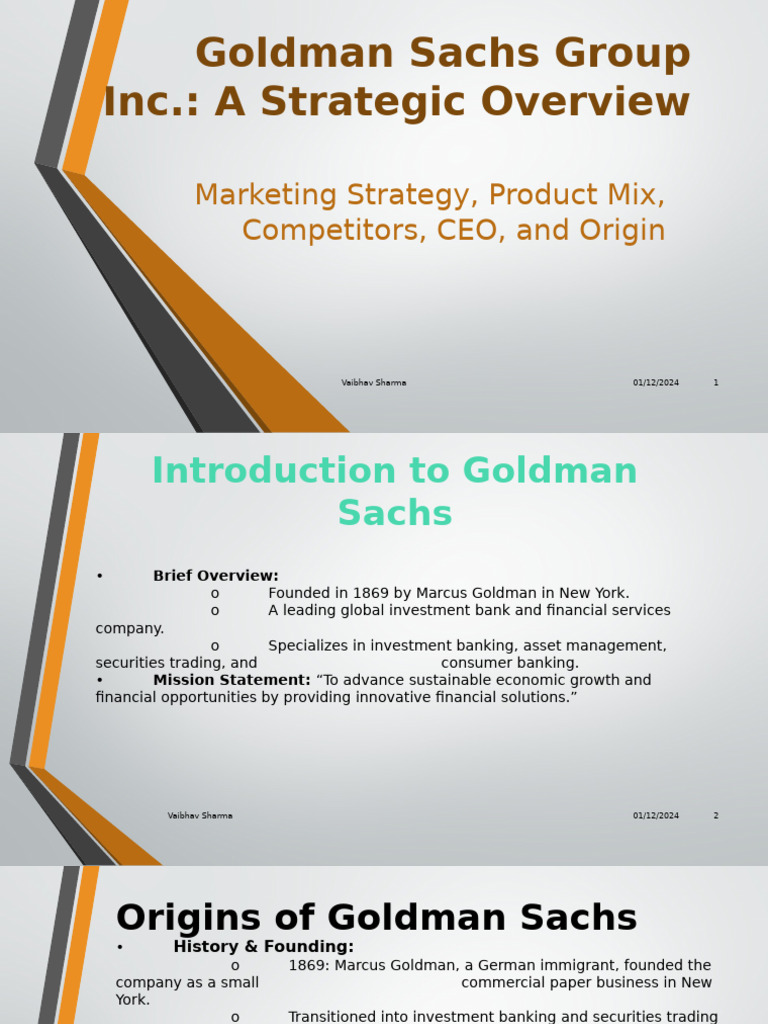 Goldman Sachs Group Inc | PDF | Investment Banking | Mergers And ...
