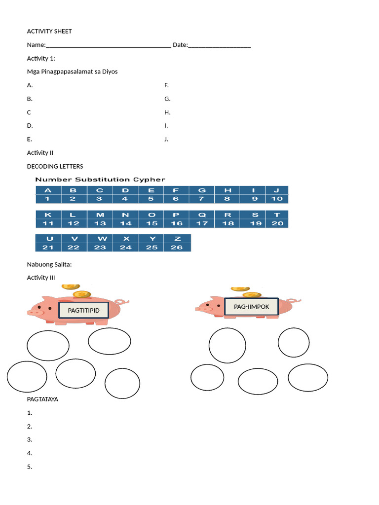 Activity Sheet | PDF