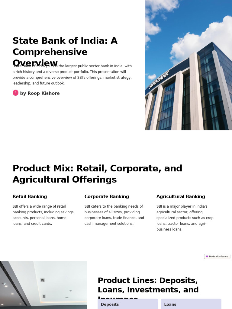 State Bank of India A Comprehensive Overview | PDF | Banks | Loans