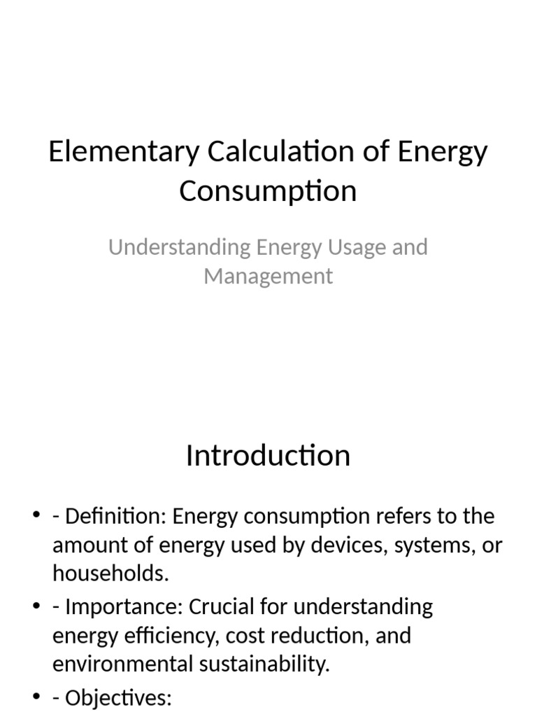 Energy Consumption Calculation Guide | PDF | Energy Conservation ...